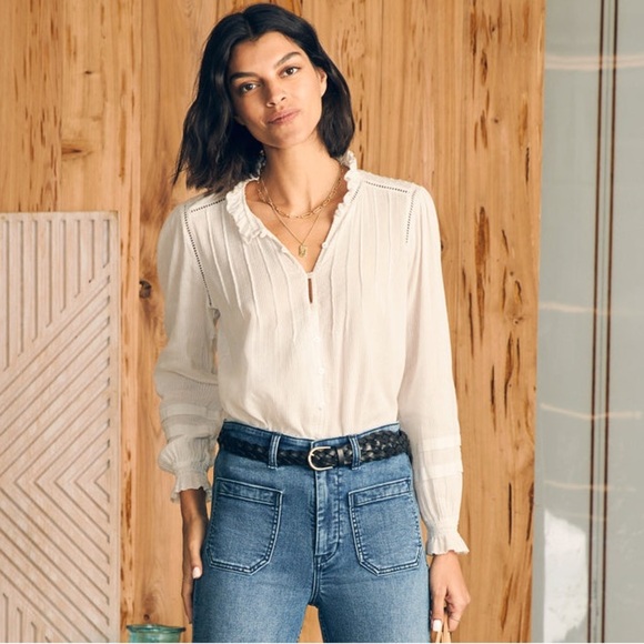 Faherty | Tops | Faherty Willa Top In White | Poshmark